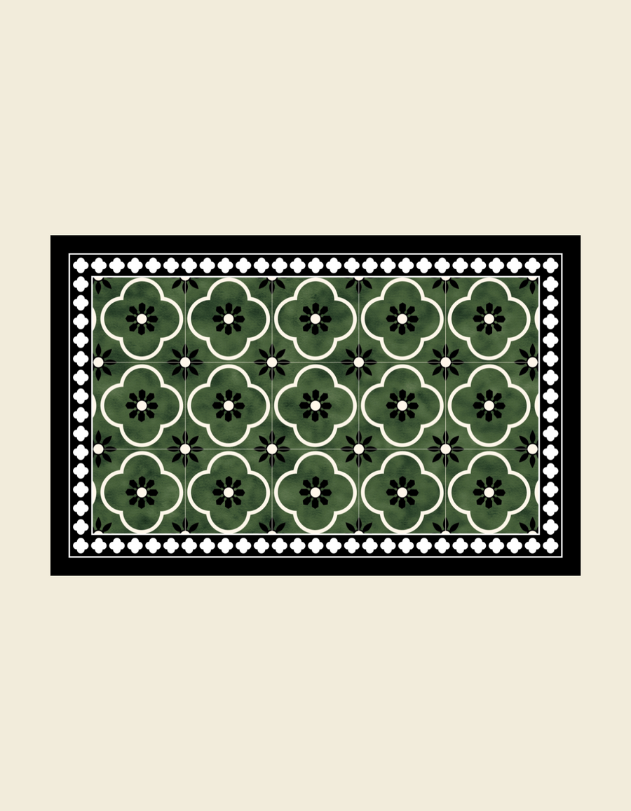 Versailles Tile Kitchen Mat – Green Vintage French Style for Your Home – Maison Matta