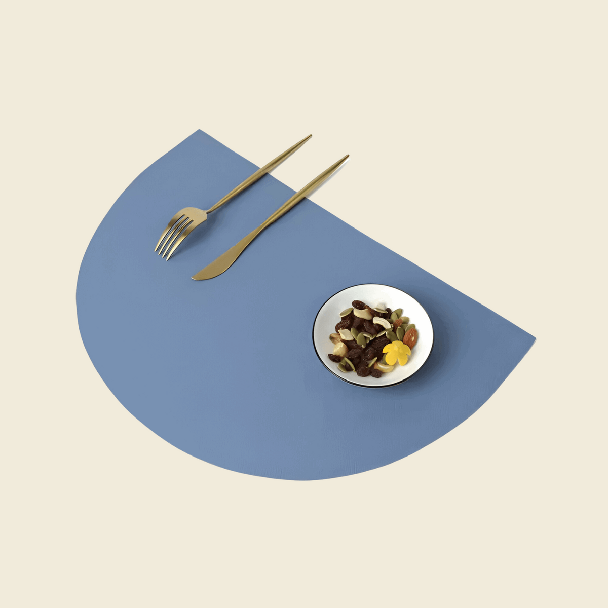 UnRoll Semi-Circle Waterproof Vegan Leather Place Mat - Blue – Maison Matta