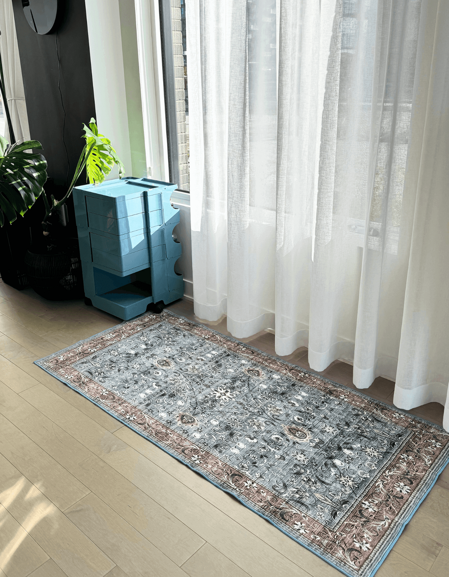 Boho Royal Blue Kitchen Runner | Machine Washable Bohemian Rug |2.6*6 ...