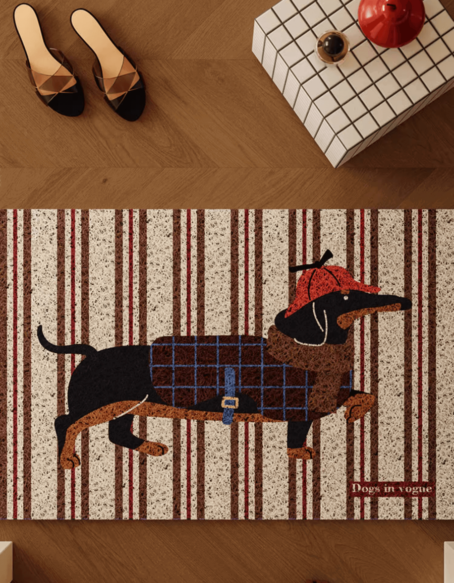 Retro Charm & Stylish Design for Dog Lovers | Paw-sitive Woof Door Mat ...