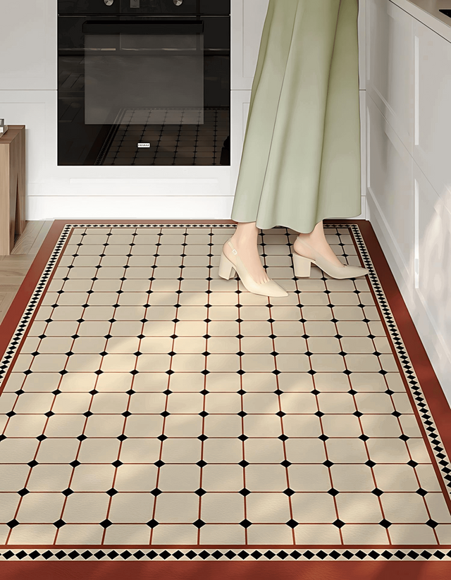 Roman Tile Kitchen Mat | Stylish & Non-Slip Kitchen Rug | 18*30 ...