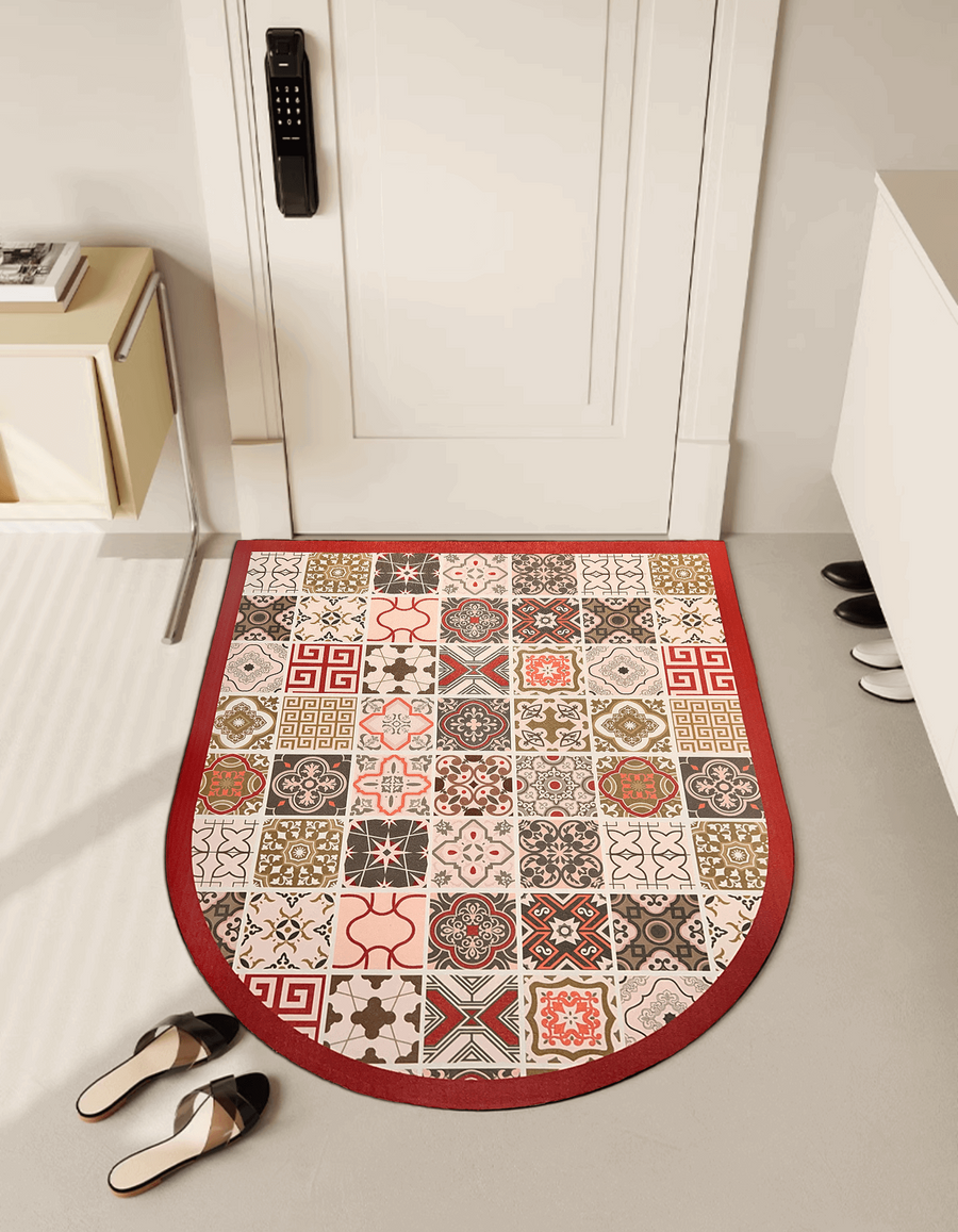 Mexican Tile Door Mat l Terracotta & Green Indoor Welcome Mat | 40*47 ...