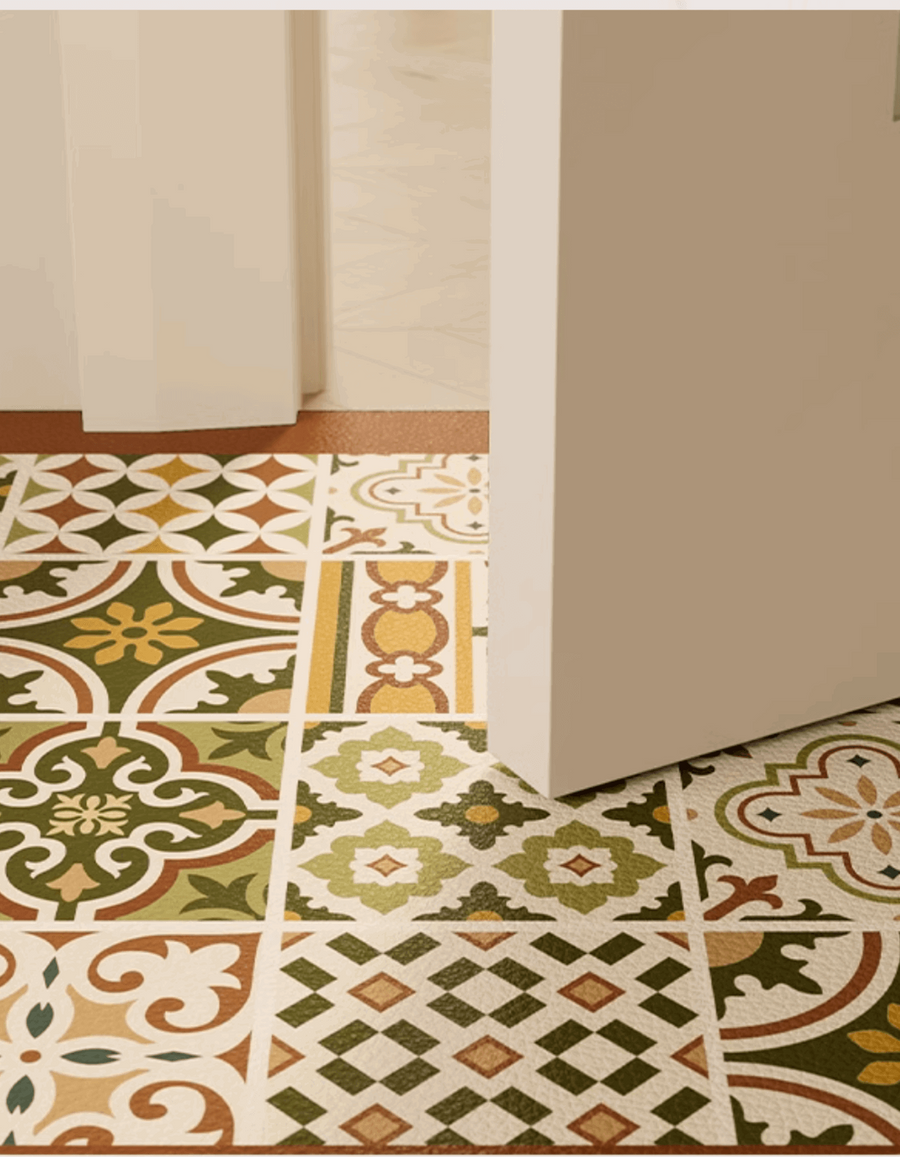 Mexican Tile Door Mat l Terracotta & Green Indoor Welcome Mat | 40*47 ...
